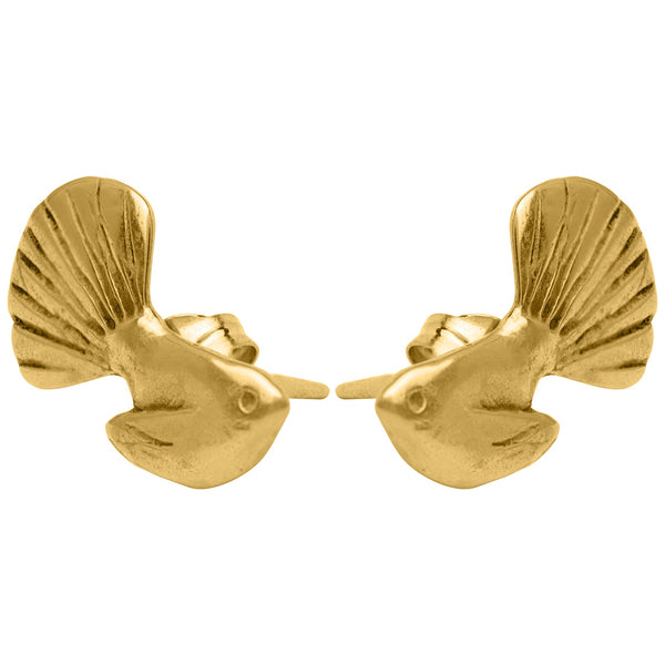 Gold Fantail Studs | StoneArrow Jewellery